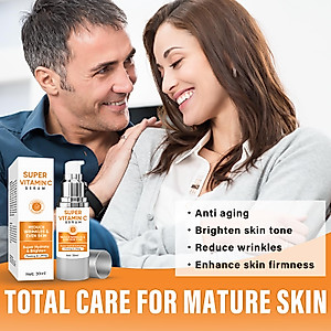 Vitamin C Serum for Face, Gentle Anti-Aging Facial Treatment with Hyaluronic Acid -Arouse Skin Energy, Firming & Hydrating, Improve Skin Luster