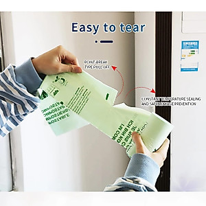 150 Pieces Compostable Trash Bags Biodegradable Kitchen Food Waste Bag, Corn Starch Garbage Bags,Life and Office Scraps Bag Fresh Air Biodegradable Compost Bags