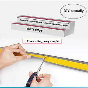 Stair Nosing Edge Anti Slip Traction Treads,Stair Edge Protector,Step Edge Trim Rubber Strips,Easy to Install,Outdoor Indoor Staircases Pads Help Elderly,Children to Walk The Stairs Safely