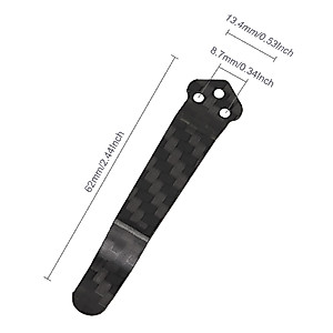 2 Pieces Knife Pocket Back Clip, 3-hole Titanium Alloy Deep Carry Pocket Clip with Screws, Luxury Carbon Fiber Knife Replacement Clip for most of Emerson and Benchmade Pocket Knife