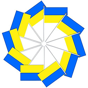 10PCS Ukraine Hand Held Flags 5.5x8.5in / 14 x21cm Ukrainian National Stick Flags Outdoor Indoor Decor Polyester Small Mini Flags Decoration for Car Party Festival Home Sports Events