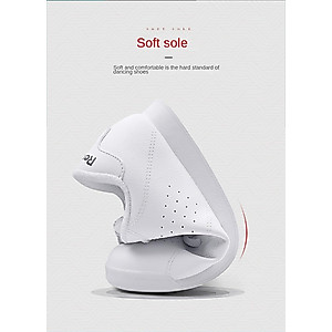 Fenlogft Women Ultra Comfortable Aerobic Cheer Sport Shoes - Training Competition Cheerleading Sneakers for Adults and Youth Girl (Flat White,6)