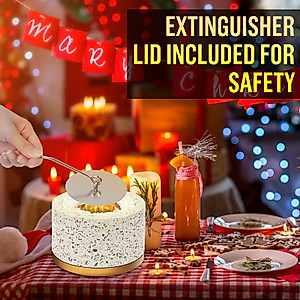 Xoten Tabletop Fire Pit, Terrazzo, Indoor & Outdoor Fire Pit Bowl, Ethanol Fire Pit, Small Balcony Table Top Fire Bowl, Patio Firepit, Mini Fireplace, Tabletop Fireplace