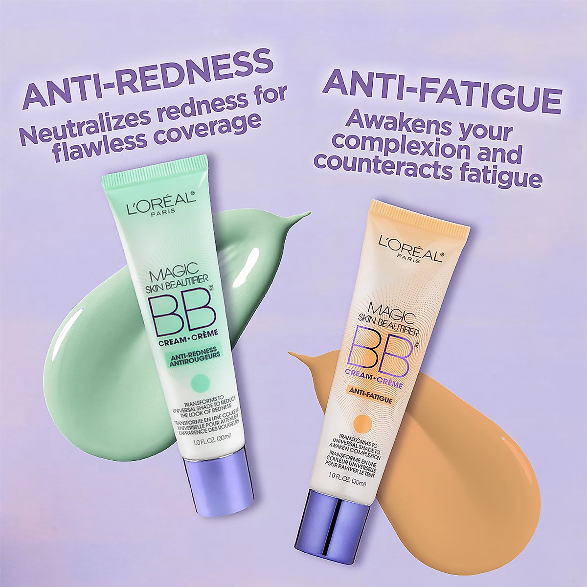 L’Oréal Paris Makeup Magic Skin Beautifier BB Cream Tinted Moisturizer, Anti-Redness, 1 fl oz, 2 Count