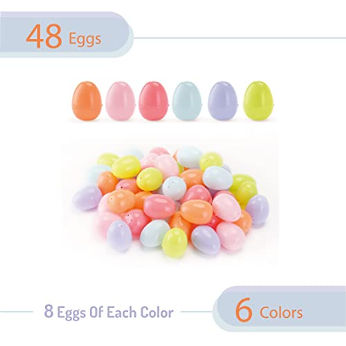 Mr. Pen- Plastic Easter Eggs, Fillable, Colorful, 2.3 inch, 48 Pack, Easter Eggs Empty, Easter Eggs, Plastic Easter Eggs Bulk, Plastic Eggs Fillable, Plastic Eggs, Fillable Easter Egg.