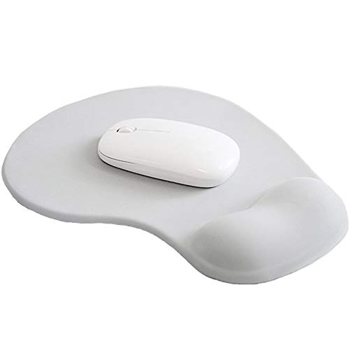 Office Mousepad with Gel Wrist Support - Ergonomic Gaming Desktop Mouse Pad Wrist Rest - Design Gamepad Mat Rubber Base for Laptop Computer (02Grey)