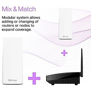 Linksys MX8000 Velop Mesh WiFi 6 System, Router Replacement Tri-Band Wireless Network for Whole Home Coverage, 5,400 Sq. ft Coverage, 80+ Devices, Speeds up to (AX4000) 4.2Gbps- 2PK