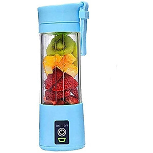 Portable Blender, Personal Blender, Small Fruit Mixer, Electric USB Rechargeable Juicer Cup, Fruit Mixing Machine Home,Travel (blue)