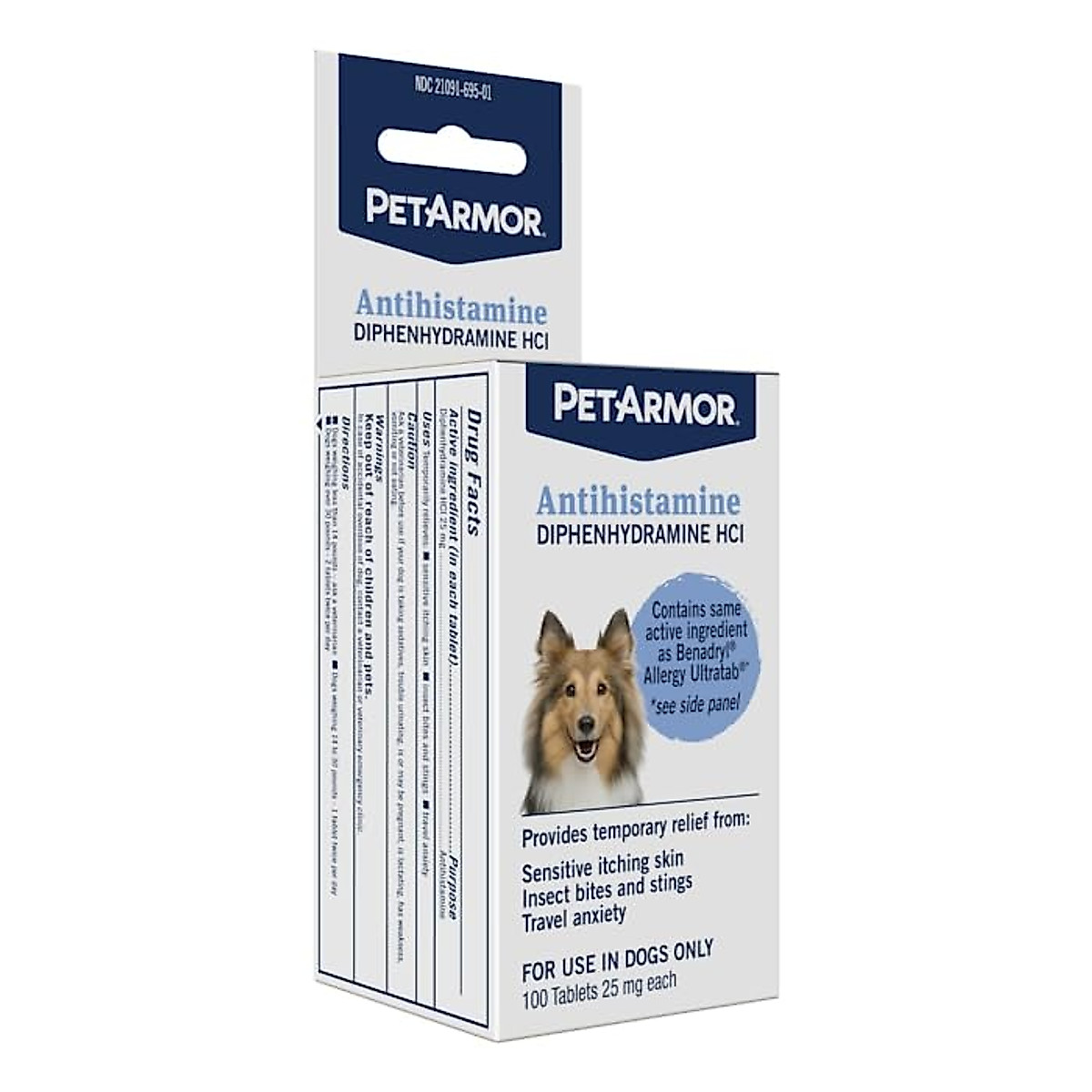 PetArmor Antihistamine Allergy Relief for Dogs, 100 Tablets