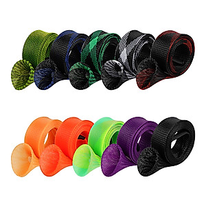 10Pcs Rod Sock Fishing Rod Sleeve Rod Cover Braided Mesh Rod Protector Pole Gloves Fishing Tools. Flat or Pointed End/Spinning or Casting Rods. for Casting Sea Fishing Rod/Spinning Fishing Rod