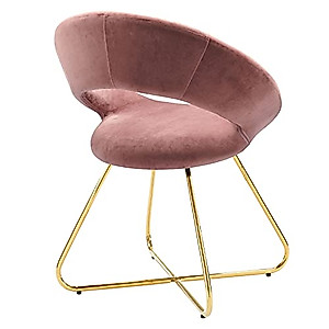 Modway Nouvelle Moday Performance Velvet Dining Chairs in Gold Dusty Rose-Set of 2