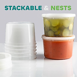 JoyServe 64 oz Plastic Containers with Lids - (Pack of 6) Food Storage Containers Half Gallon Round Plastic Deli Container with Leak-Proof Lid, BPA-Free, Freezer, Dishwasher & Microwave Safe