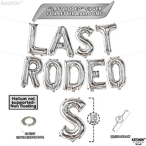 KatchOn, 15 pcs Last Rodeo Balloons Set - Silver, Disco Ball, Cowgirl Boots - Bridal Shower, Wedding, Birthday Decorations