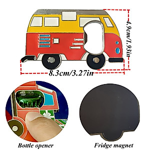2-Pack Bottle Openers Magnet with Fridge Sticker Refrigerator Magnet Beer Bottle Openers, Christmas Bus Beer Bottle Openers for Christmas Decor Indoor Outdoor Picnic Home Kitchen Tools (Bus)
