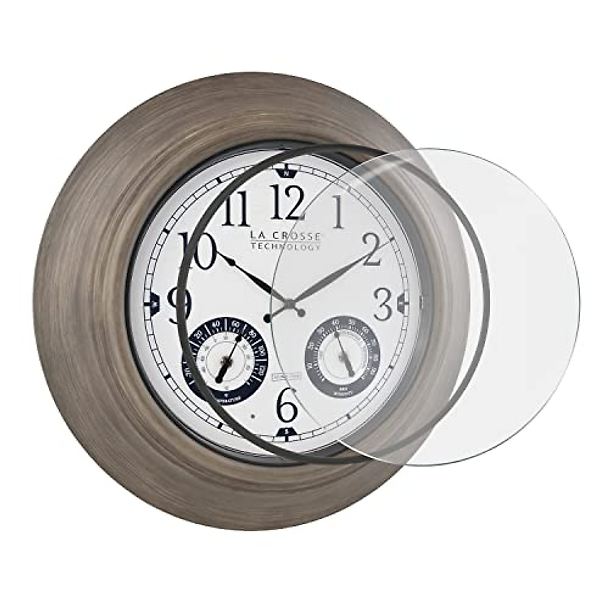 La Crosse Technology 435-3256A-C-INT 21" Indoor/Outdoor Metal Atomic Analog Clock with Lighted Constellation Dial