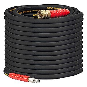 Xiny Tool 50FT Pressure Washer Hose with 3/8" Quick Connect, 4000 PSI High Tensile Wire Braided Power Washer Hose for Cars, Swimming Pool, Floors