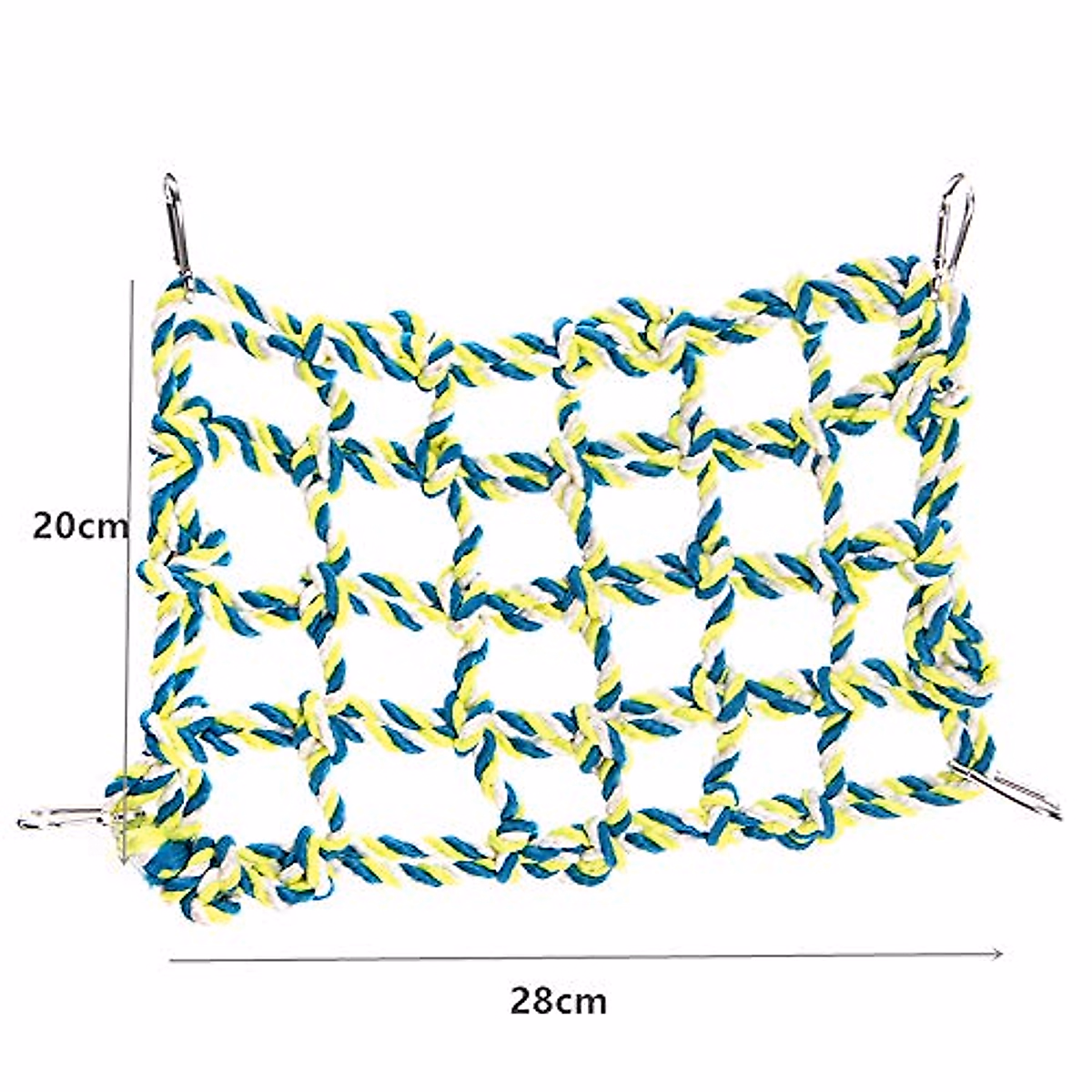 YIYU Masked Pet Toy Cotton Rope Net Ferret Macaw Parrot Swing Rope Hamster Climb Net Hanging Net Bird Toy Pet Supplies Climbing Ladder
