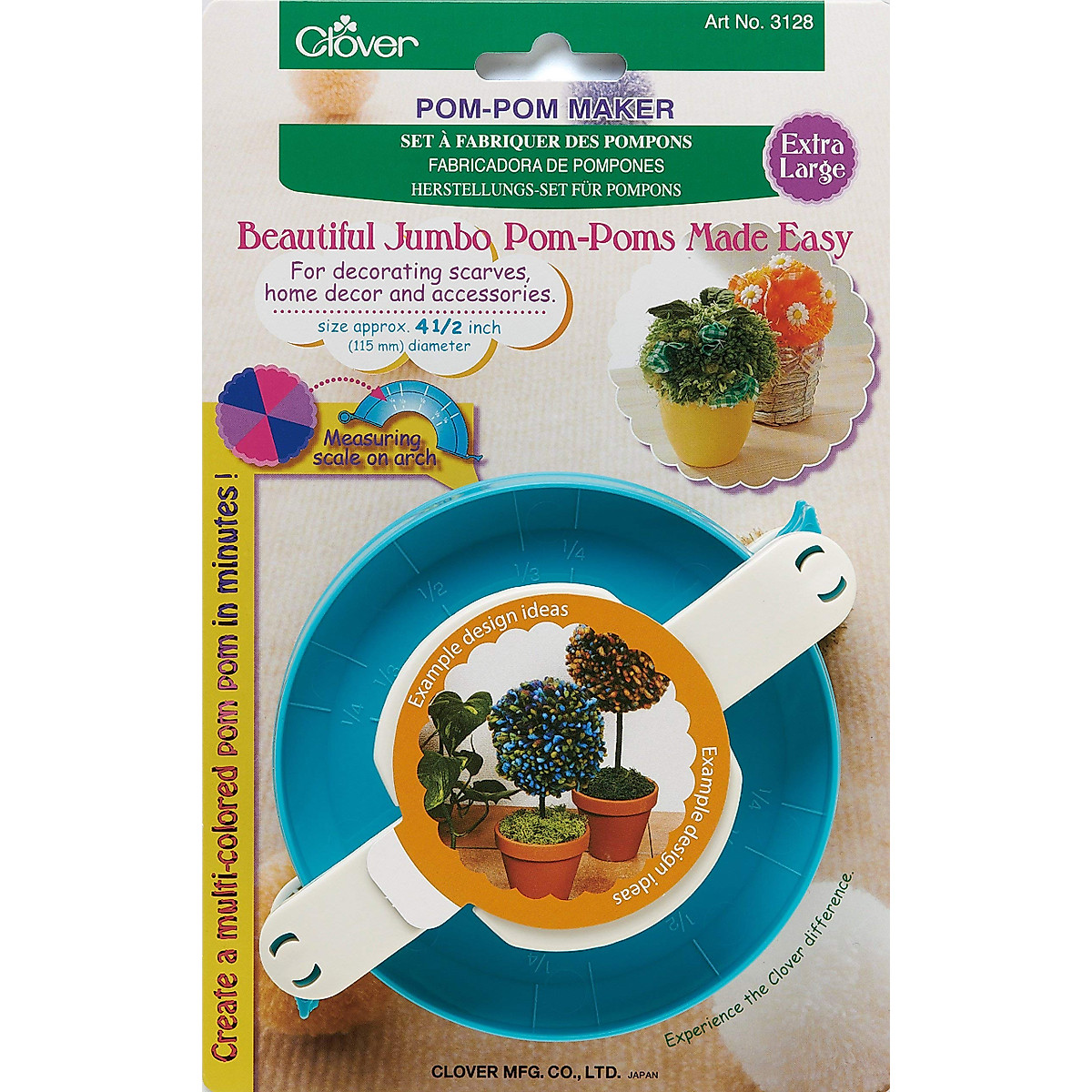 Clover Extra Large Pom-Pom Maker, Size: 4.5"