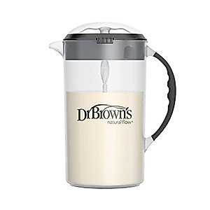 Dr. Brown's Baby Formula Mixing Pitcher with Adjustable Stopper, Locking Lid, & No Drip Spout, 32oz, BPA Free, Black