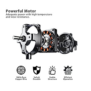 Air Monster 16" 5-Blade, 5 Speed Adjustable Height Ultra Powerful Quiet Oscillating Standing Pedestal Fan with Remote Control, 7.5 Hour Timer, Stand Fan for Bedroom, Black