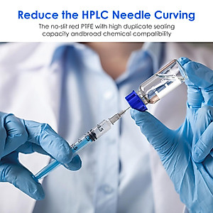 2ml Autosampler Vials, 9-425 HPLC vials, 2ml Clear Vials with Screw Caps, Red PTFE & White Silicone Septa, 100 Pacs PTFE Vials