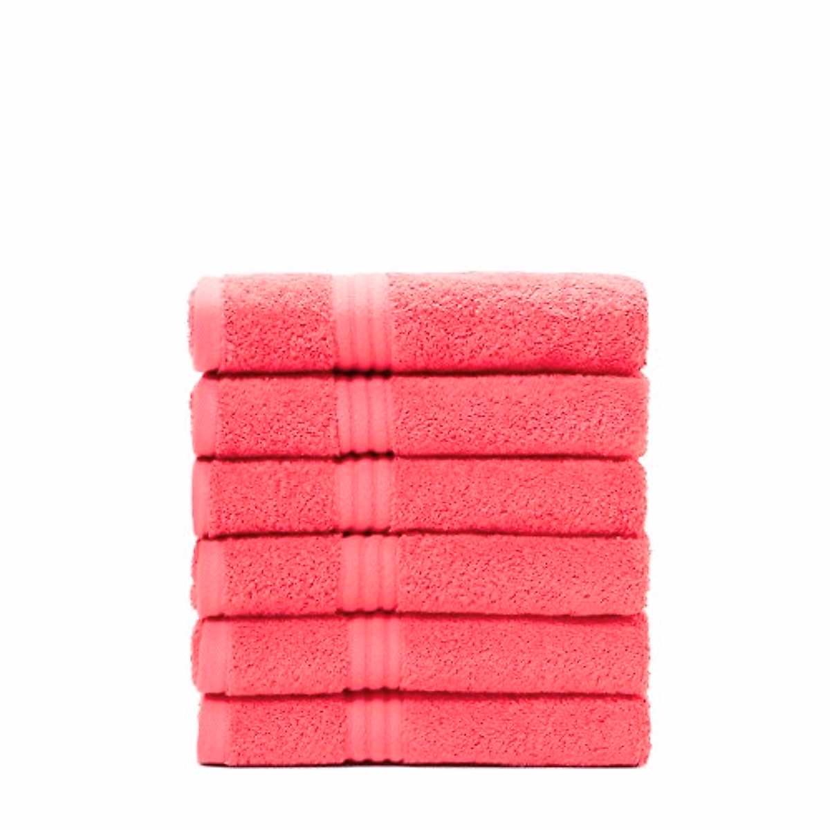 Chortex 100% Combed Cotton 16" x 28", Hand Towel (Pack of 6), Blush