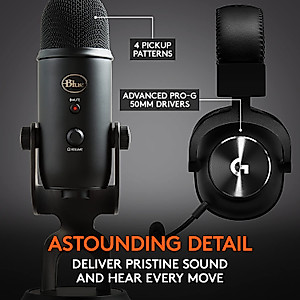 Logitech G PRO X Gaming Headset (2nd Generation) with Blue Yeti USB Mic for Recording & Streaming on PC and Mac