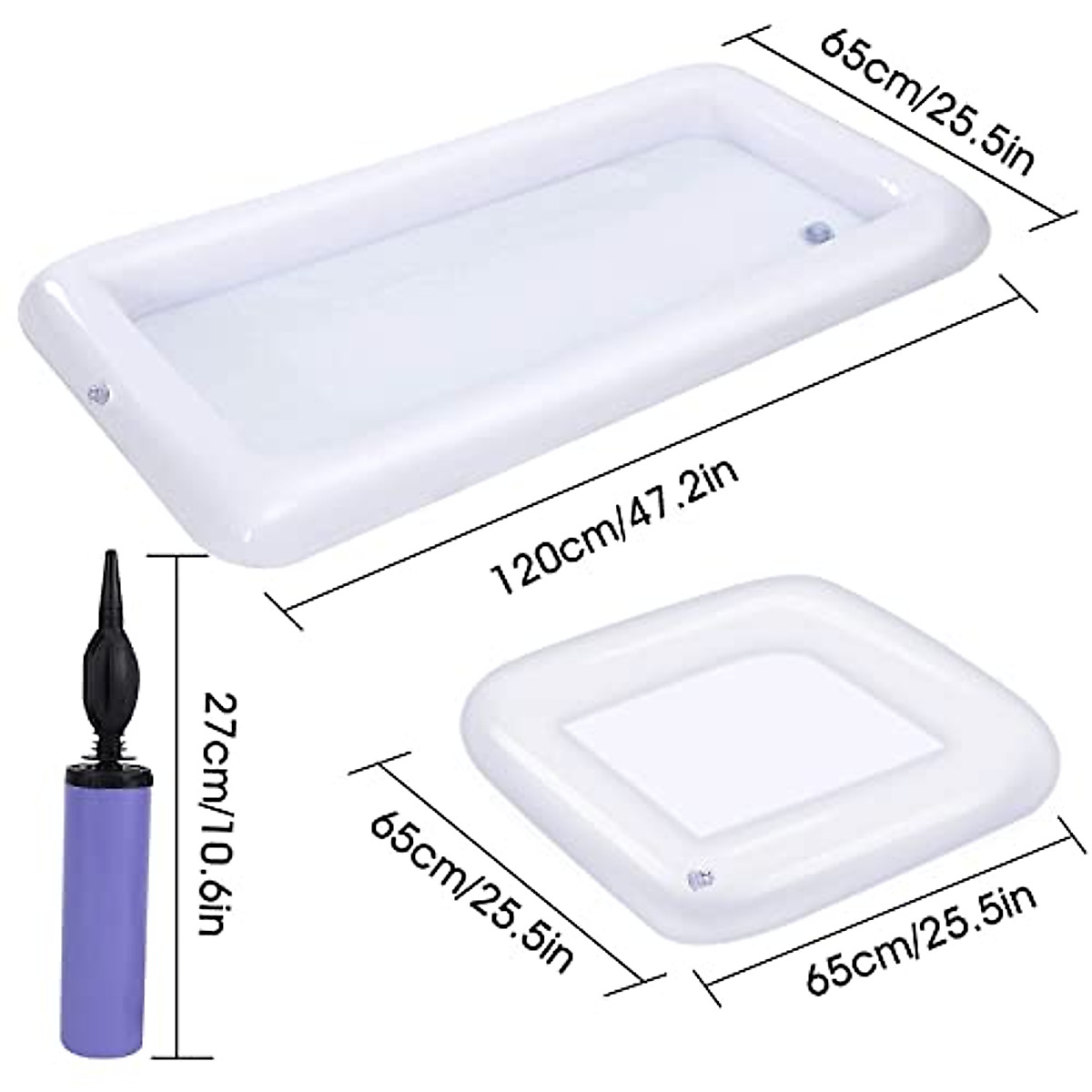 Jxzdle 4 Pack Inflatable Ice Serving Bar Pool Party Buffet Drink Cooler Floating Ice Tray Food Drink Containers for Summer Parties with Inflatorce