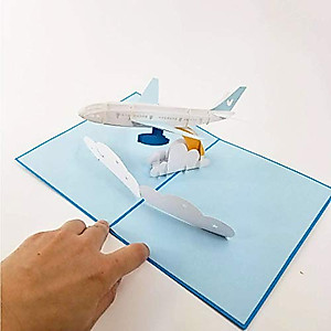 POP CARD EXPRESS Jet Airplane Pop Up Card - Birthday Card, Graduation Card, Congratulations Card, Retirement Card, Work Anniversary Card, Fathers Day (Jet Airplane Pop Up Card)