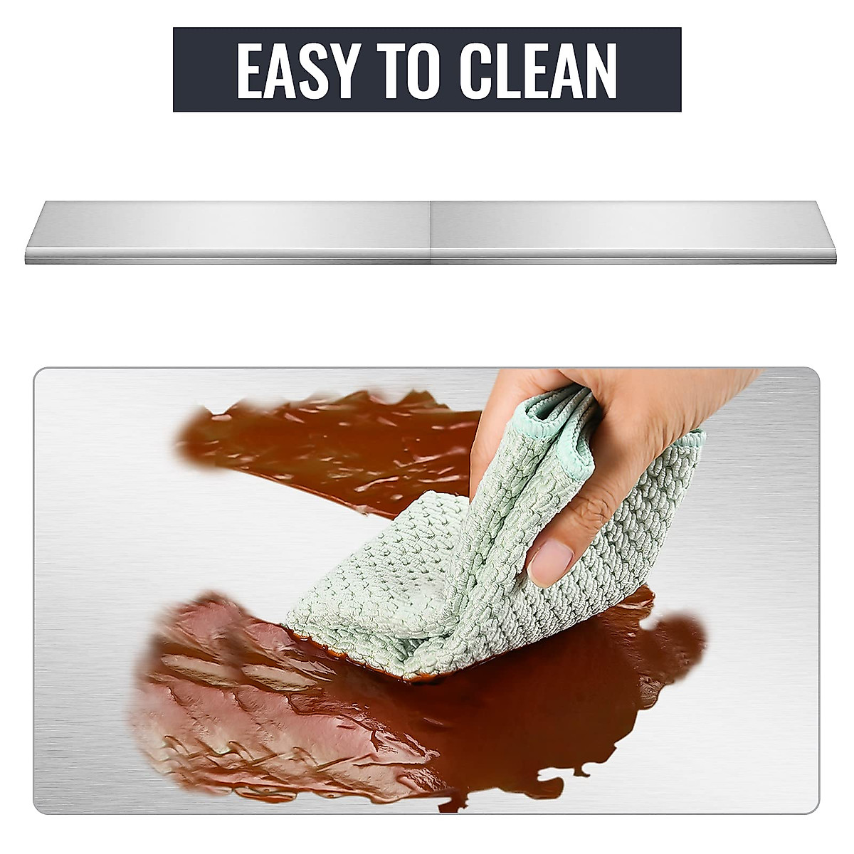 Hasopy Concession Shelf, Stainless Steel 48L x 12W Drop Down Folding Serving Food Shelf Stand Serving for Concession Window