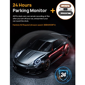 Dash Cam Front and Rear 4K+1080P WiFi Dash Camera for Cars with App, 24 Hours Parking Mode, G-Sensor, Loop Recording, Support 256GB Max