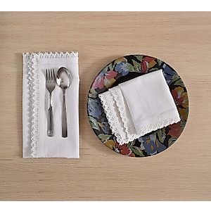 Napkins Oversized Dinner Table in 100% Cotton 12 Pack 20x20 Inch, Mitered Corners for Every Day Use Hotel,Wedding,Parties,Good Absorbency White