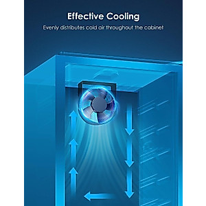 Miroco MI-EF001 3.2 Cu.Ft. Beverage Refrigerator Cooler, Drink Fridge with 3 Layer Glass Door, 3 Removable Shelves, Touch Control, Digital Temperature Display, Digital LED Display