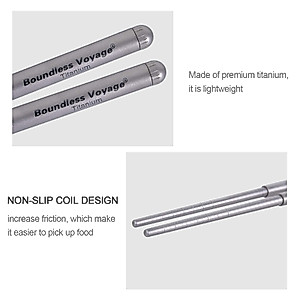 Boundless Voyage Titanium Telescopic Chopsticks Foldable Tableware Portable Cutlery for Outdoor Camping Travel Picnic A-Ti1004T