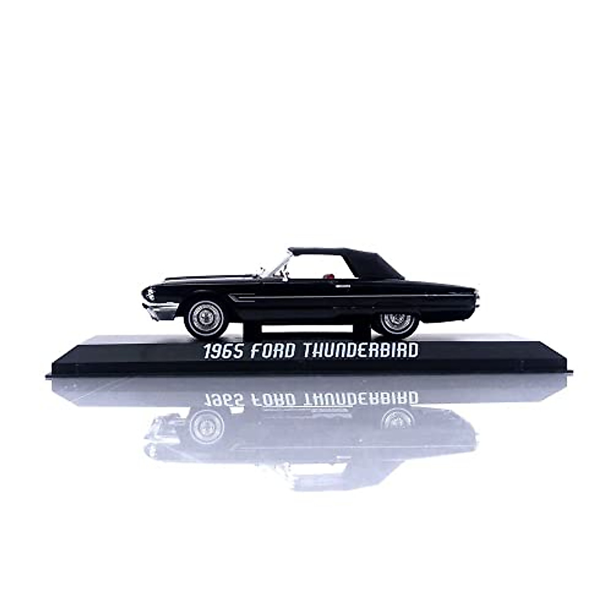 1965 Thunderbird Convertible (Top-Up) Raven Black with Red Interior 1/43 Diecast Model Car by Greenlight 86626