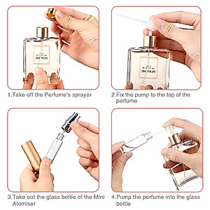 14 Pieces Travel Perfume Mini Refillable Spray Perfume Bottle Portable Perfume Bottle with 10 Pieces Perfume Refill Pump Perfume Dispenser Pump Transfer Tool for Outgoing (5ml)