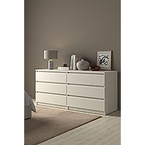 Tvilum 6 Drawer Double Dresser, White