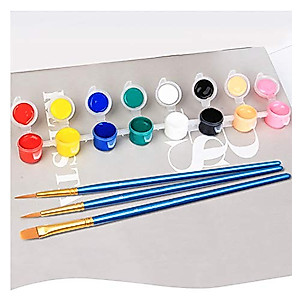 Chenistory 4 Packs DIY Paint by Number for Kids & Adults Acrylic Painting 16 x 20 inch Paint Canvas with Paintbrushes Set Draw Arts Craft Home Decoration - Mountain Landscape Picture