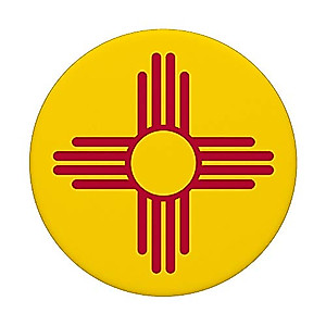 New Mexico Flag NM State Flag Zia Sun Symbol PopSockets Swappable PopGrip