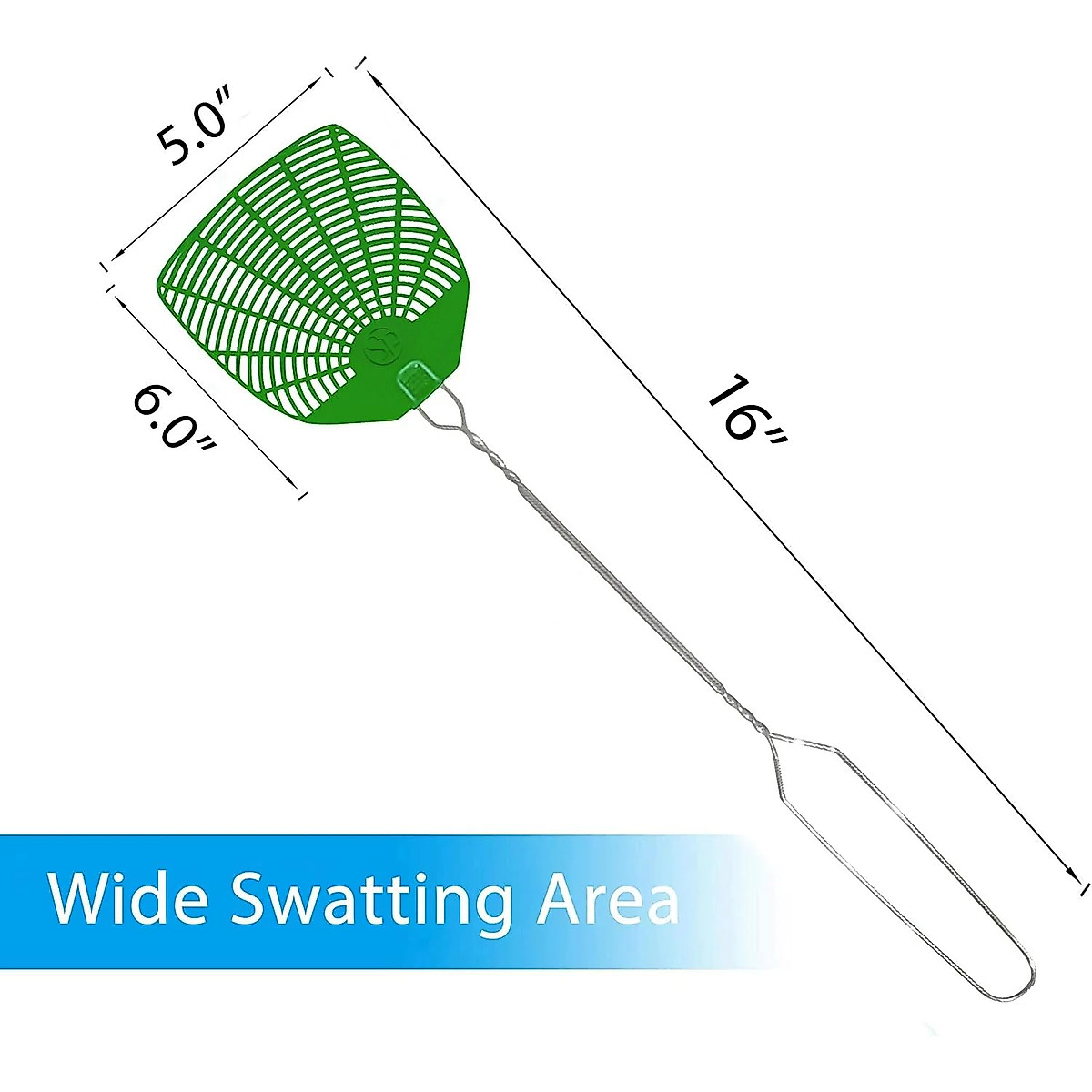 Supreme Bug & Fly Swatter 6-Pack – Braided Metal Handle 6 Pack Fly Swatters, Multi Pack Colors, – for Indoor/Outdoor – Flyswatter