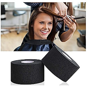 2 PCS Disposable Barber Neck Strips Waterproof Neck Paper Tissue Roll for Salon Haircutting Styling Coloring Black