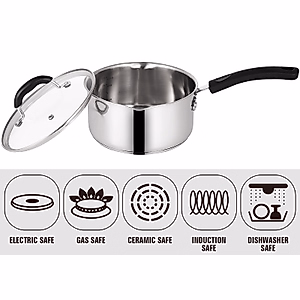 EPPMO Nonstick Stainless Steel Cookware Set, Pots and Pans, Stay Cool Bakelite Handle, 7 Piece