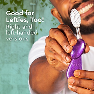 RADIUS Toothbrush Big Brush BPA Free & ADA Accepted Designed to Improve Gum Health & Reduce Gum Issues - Right Hand - Ice - Pack of 1