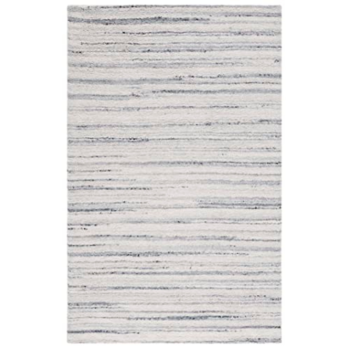 Safavieh Casablanca Collection Area Rug - 6' x 9', Grey & Ivory, Handmade Stripe Wool 0.8-inch Thick, Ideal for High Traffic Areas in Living Room, Bedroom (CSB792H)