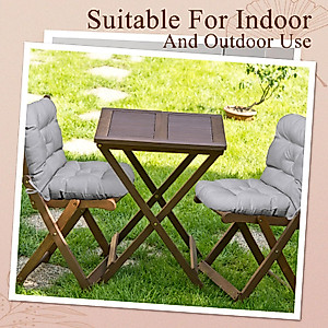 Chunful Tufted Back Chair Cushion Indoor Outdoor Weather Resistant Swivel Rocker Patio Chair Cushions for Outdoor Furniture(Light Gray,4 Pack)