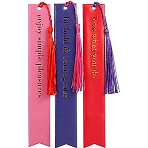 3 PC Jot Faux Leather Bookmarks Signets