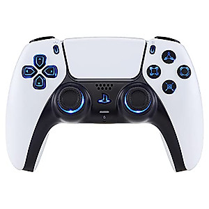 eXtremeRate Multi-Colors Luminated Dpad Thumbstick Share Home Face Buttons for PS5 Controller, Black Classical Symbols Buttons DTF V3 LED Kit for PS5 Controller - Controller NOT Included