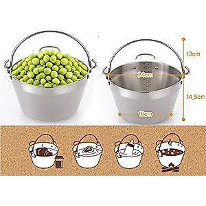 Homemade Jam Pot Stainless Steel Maslin Pan For Jelly & Soup,Canning Tools (4.5Litre - 4qt)