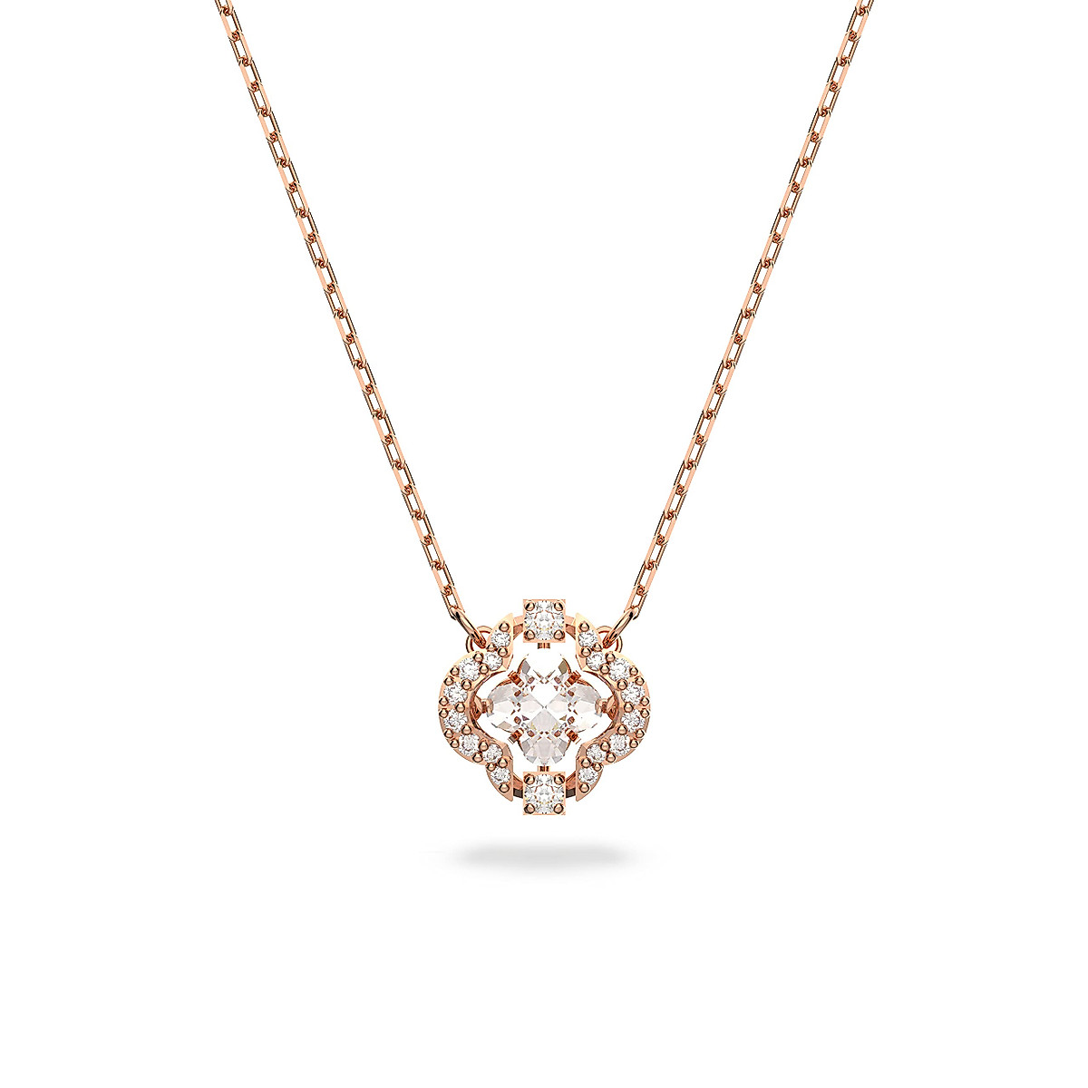 SWAROVSKI Sparkling Dance necklace, White, Rose gold-tone plated