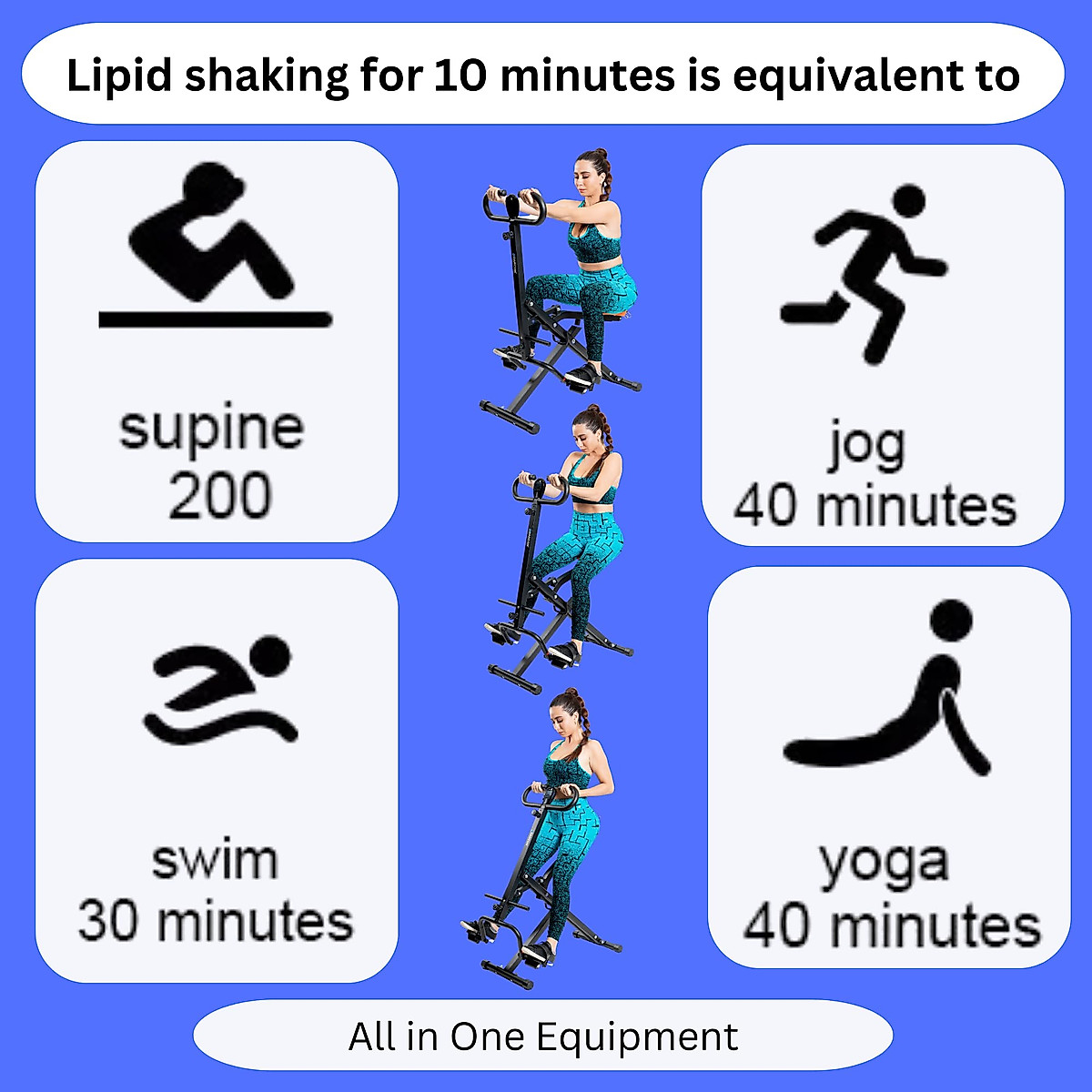 DARCON Squat Machine Exercise Equipment - Squat Ab Rowing Machine for Abs - Home Workout Equipment for Women-Men, Power Rider Row Squat for Glutes, Legs and Full Body Workouts (Black)